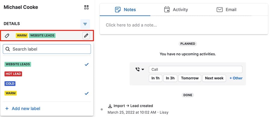 Lead Labels Knowledge Base Pipedrive 1183